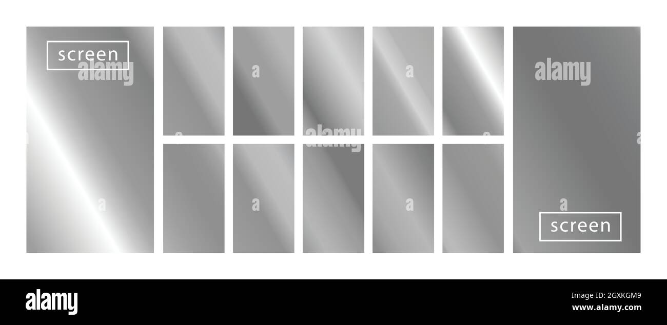 Mobile screen lock display collection of trendy silver metallic ...