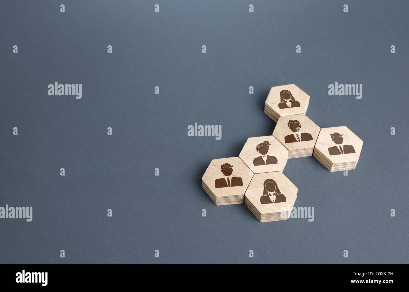 People are united in a group. Consolidation. Joining forces to achieve ...