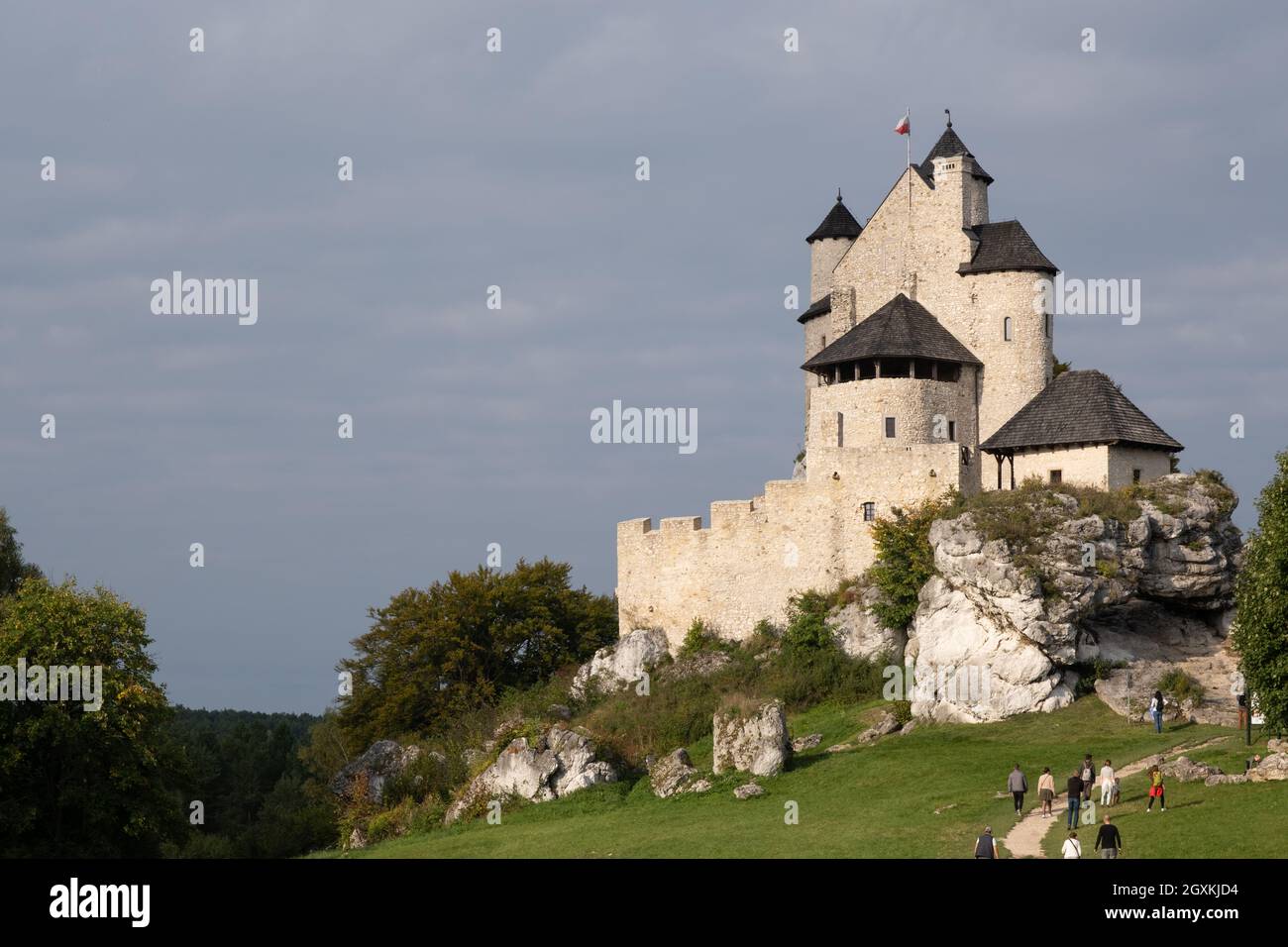 Olsztyn, Poland - September 26, 2021. The Royal Castle of Bobolice was ...
