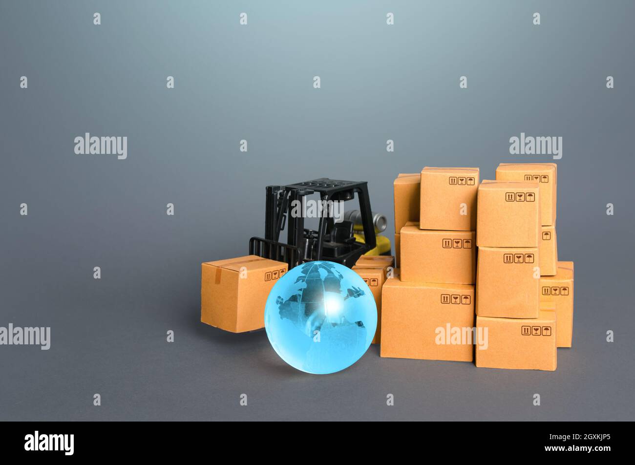 World trade in goods. Trading transportation services. Business ...