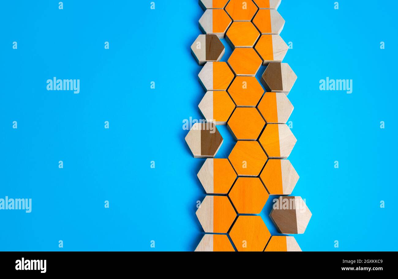 Detached parts of the structure become inactive. Concept of ...