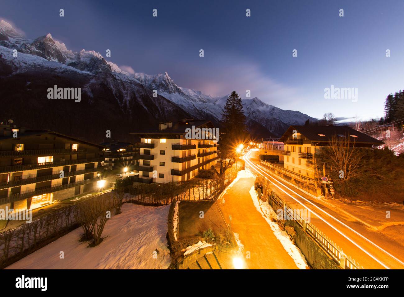 Chamonix winter city view hi-res stock photography and images - Alamy