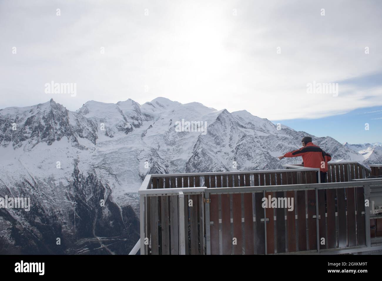 French alps mountain peaks covered with fresh snow. Winter landscape ...