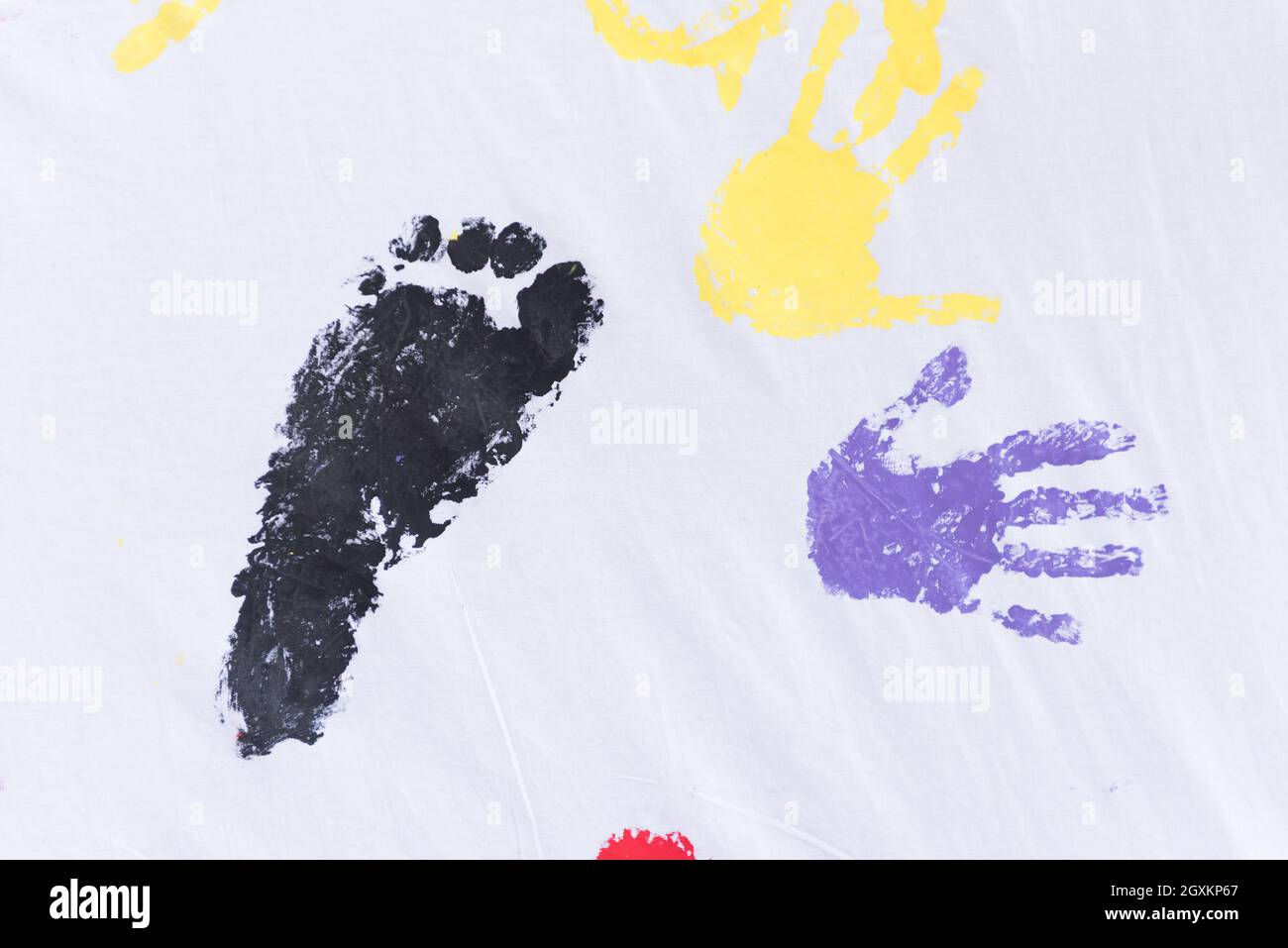 child colorful hands and foots print on white background Stock Photo ...