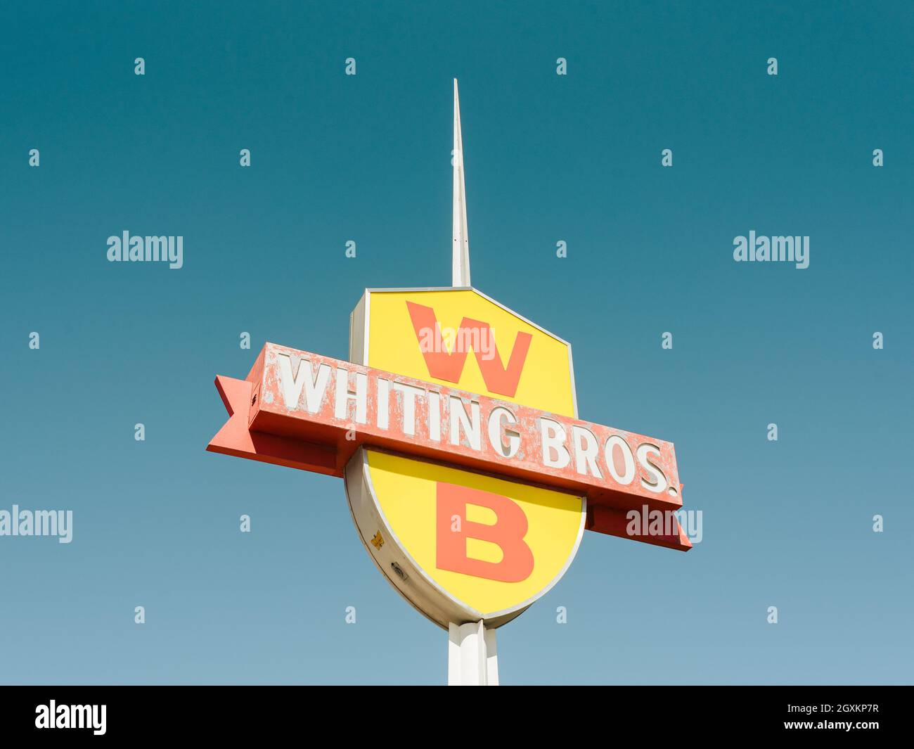 Whiting Brothers gas station sign in Moriarty, New Mexico Stock Photo ...