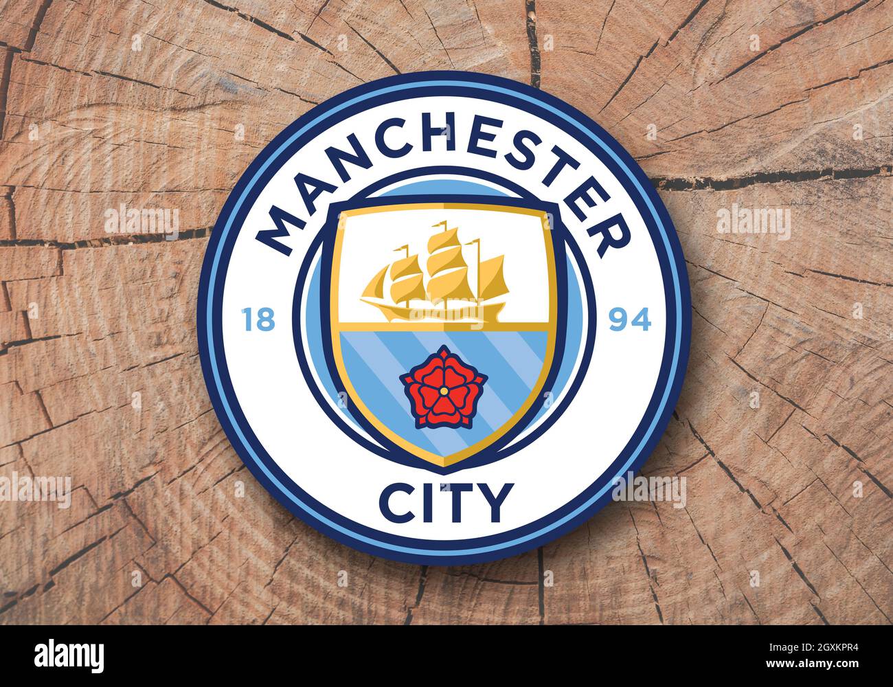 Coat of arms Manchester City F.C., a football club from England Stock ...