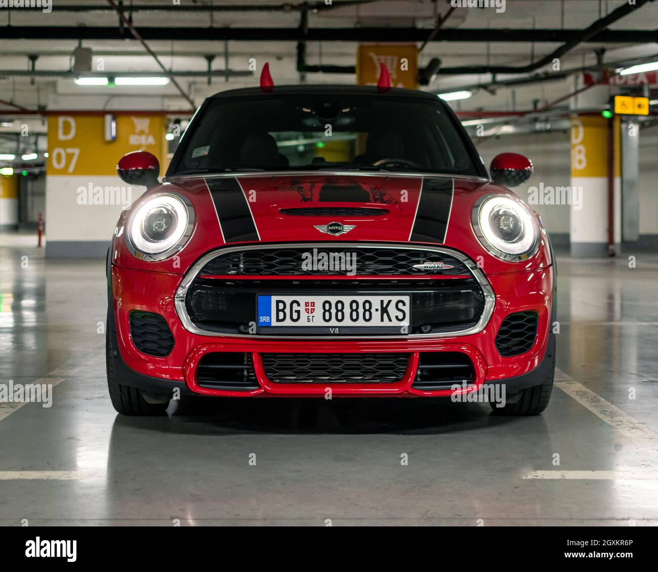 Mini cooper red stripes hi-res stock photography and images - Alamy