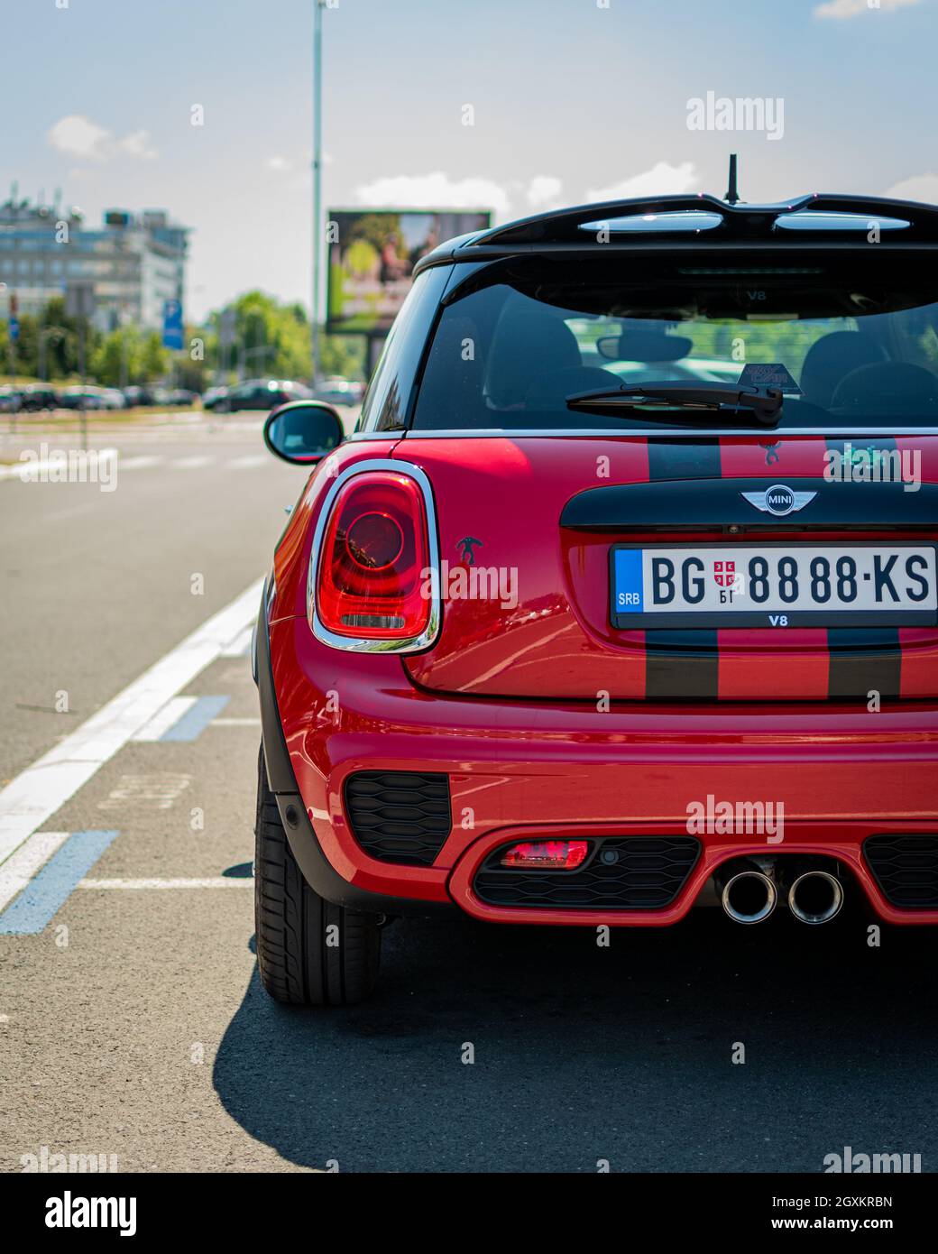 Mini cooper red stripes hi-res stock photography and images - Alamy