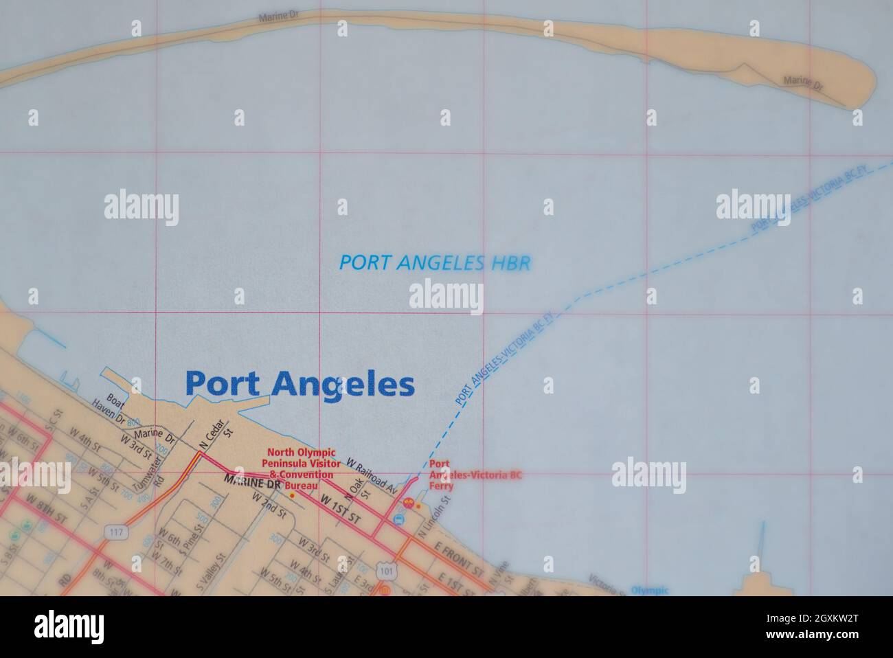 Map of Port Angeles, Washington Stock Photo - Alamy