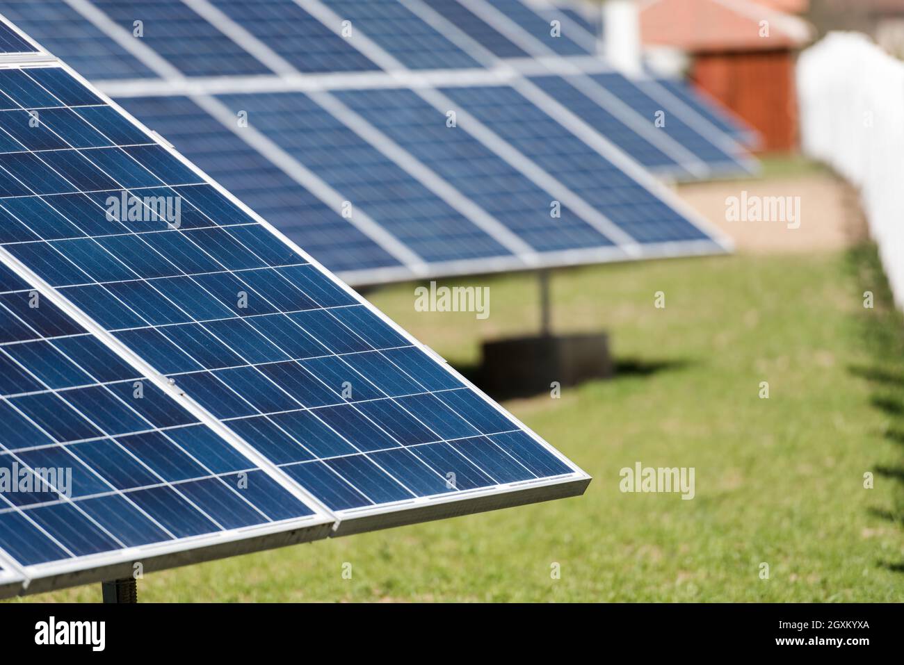 solar panels green eco renewable energy plant Stock Photo - Alamy