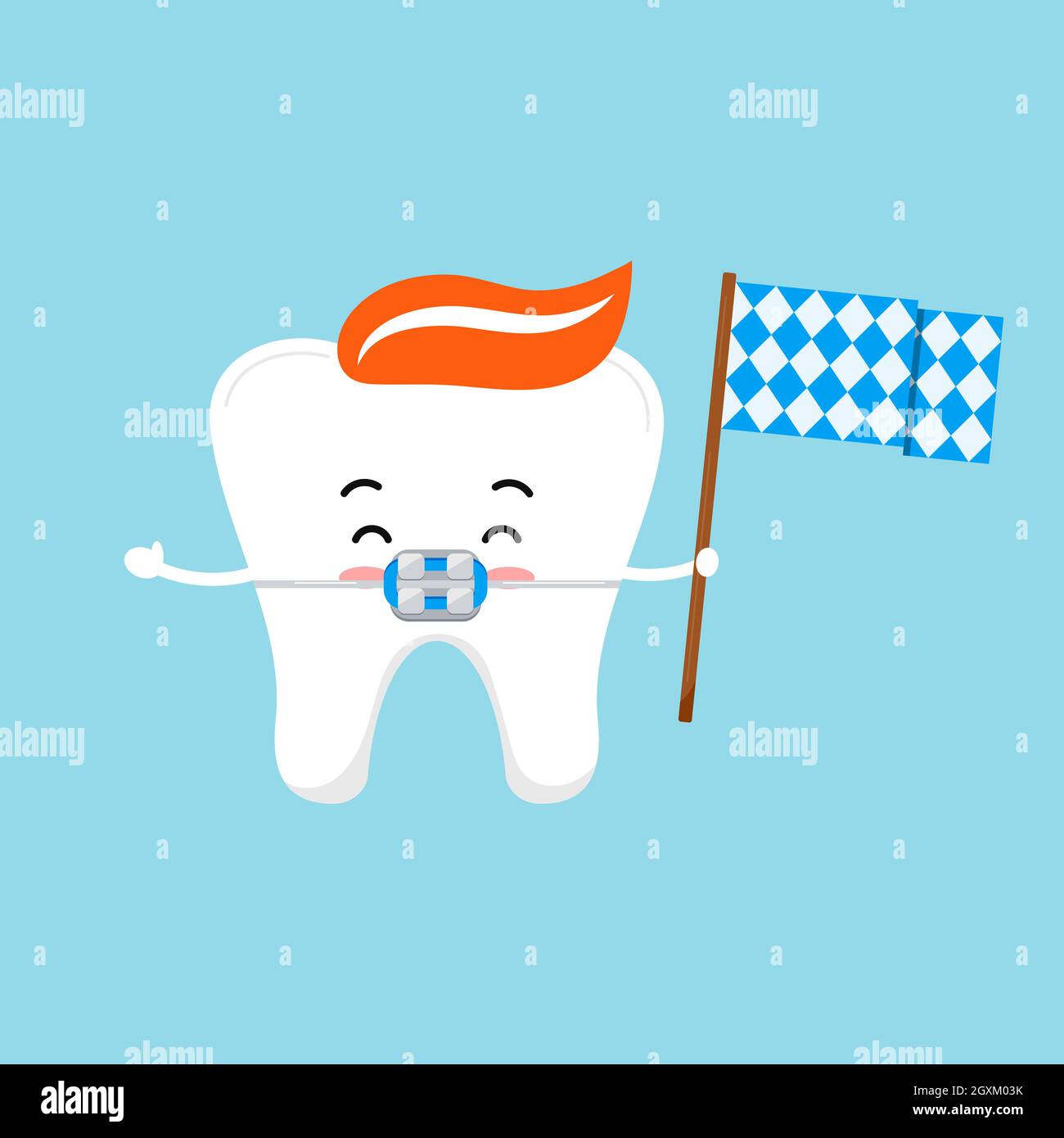 Oktoberfest teeth with flag bavarian patten cute icon isolated Stock ...