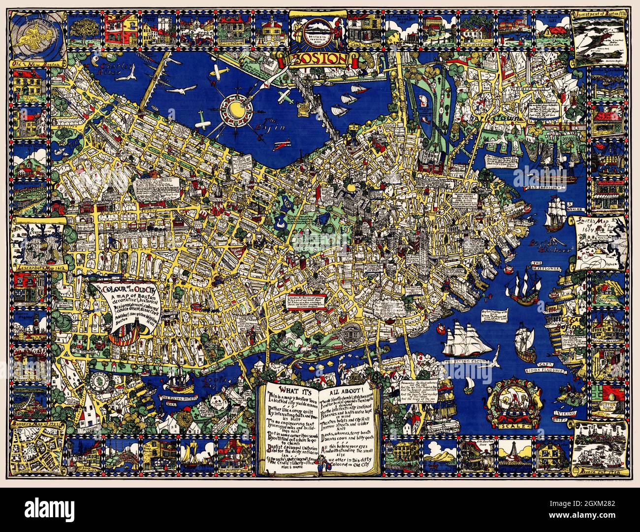 Boston map hi-res stock photography and images - Alamy