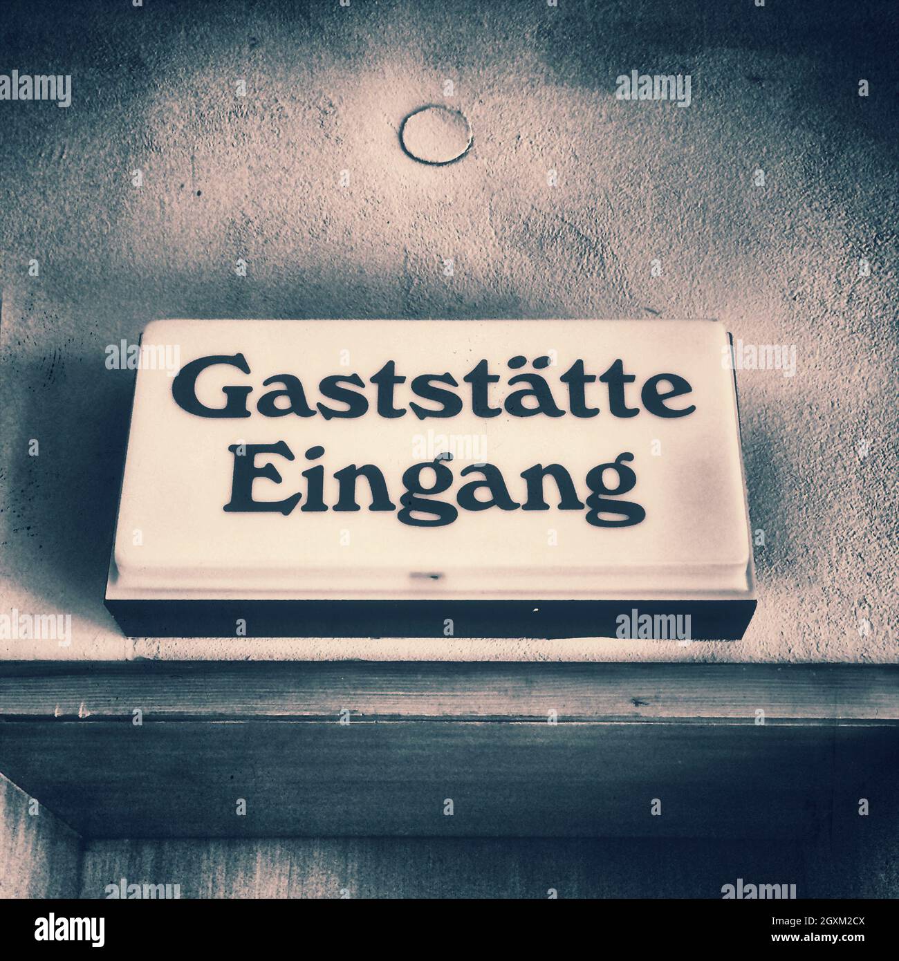 old German door sign of a restaurant of the 60s Stock Photo - Alamy