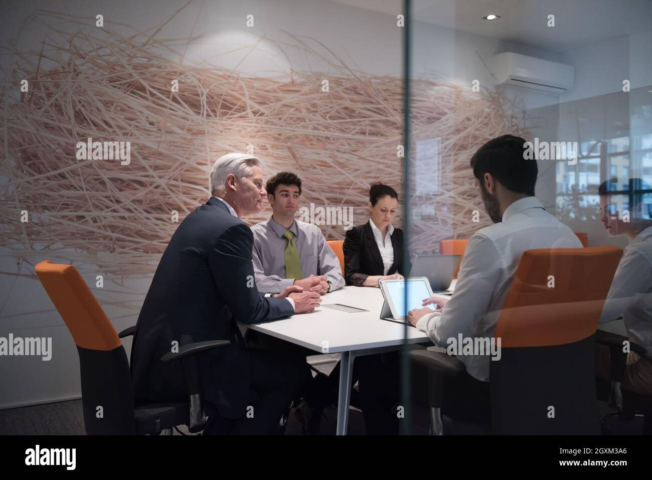 business people group brainstorming on meeting and businessman ...