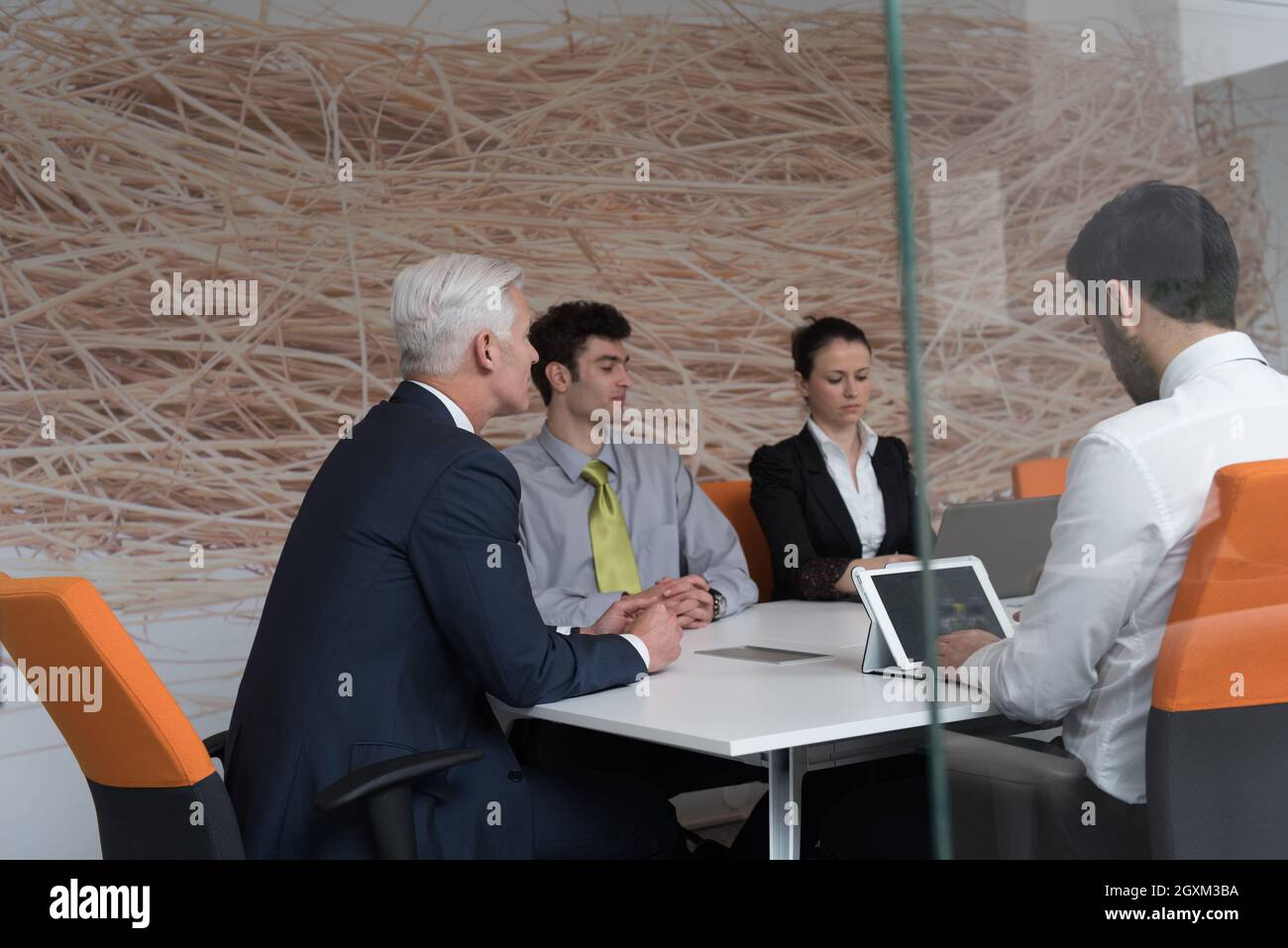 business people group brainstorming on meeting and businessman ...