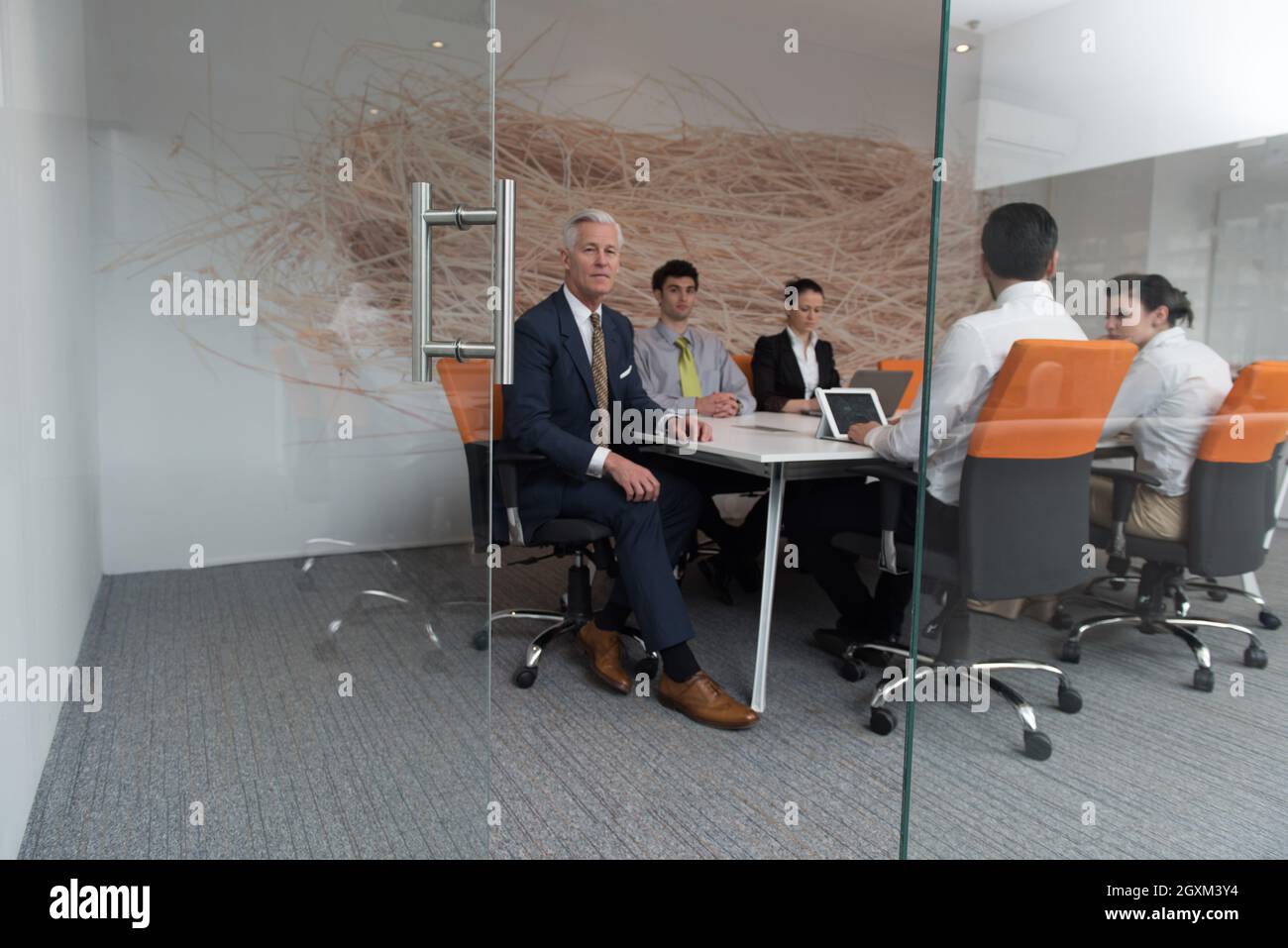 business people group brainstorming on meeting and businessman ...