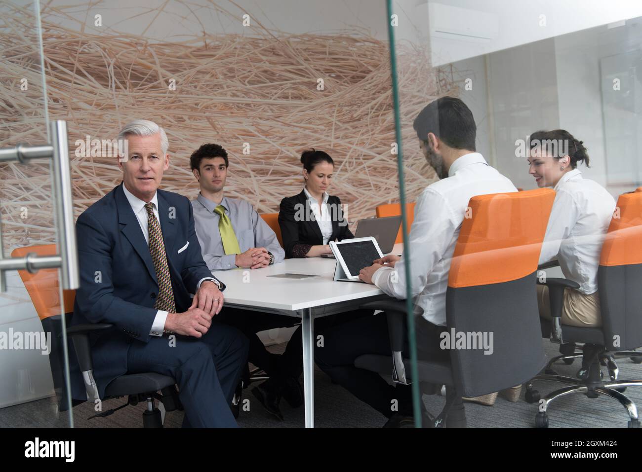 business people group brainstorming on meeting and businessman ...