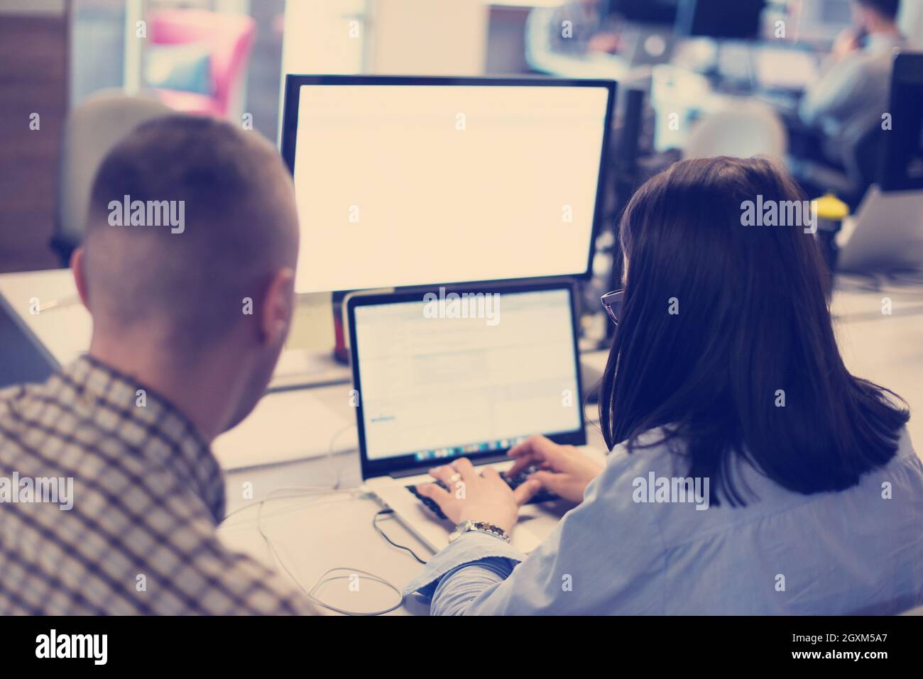 software developer writing programming code on laptop computer Stock ...