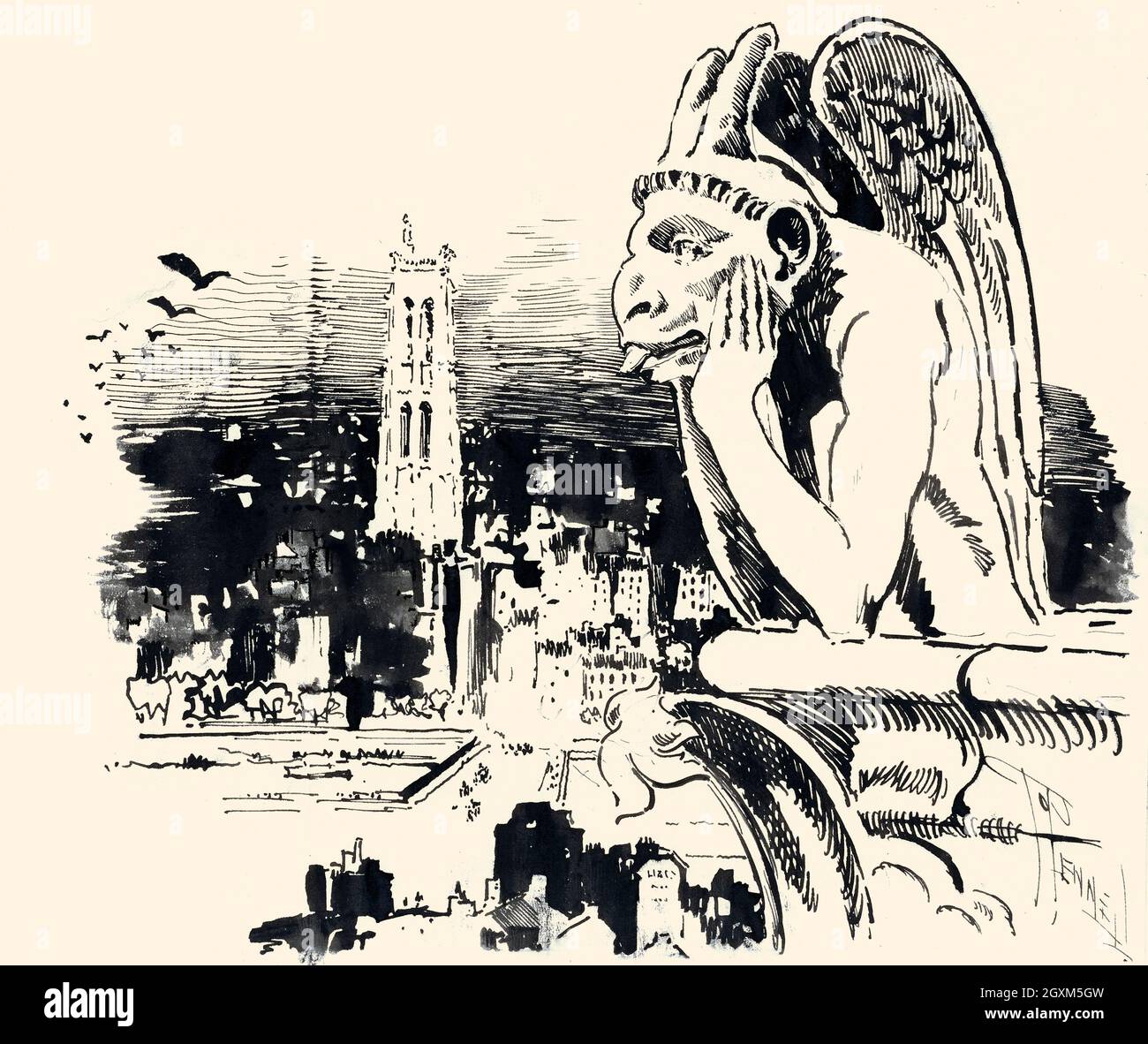 Le stryge, Notre Dame Stock Photo - Alamy