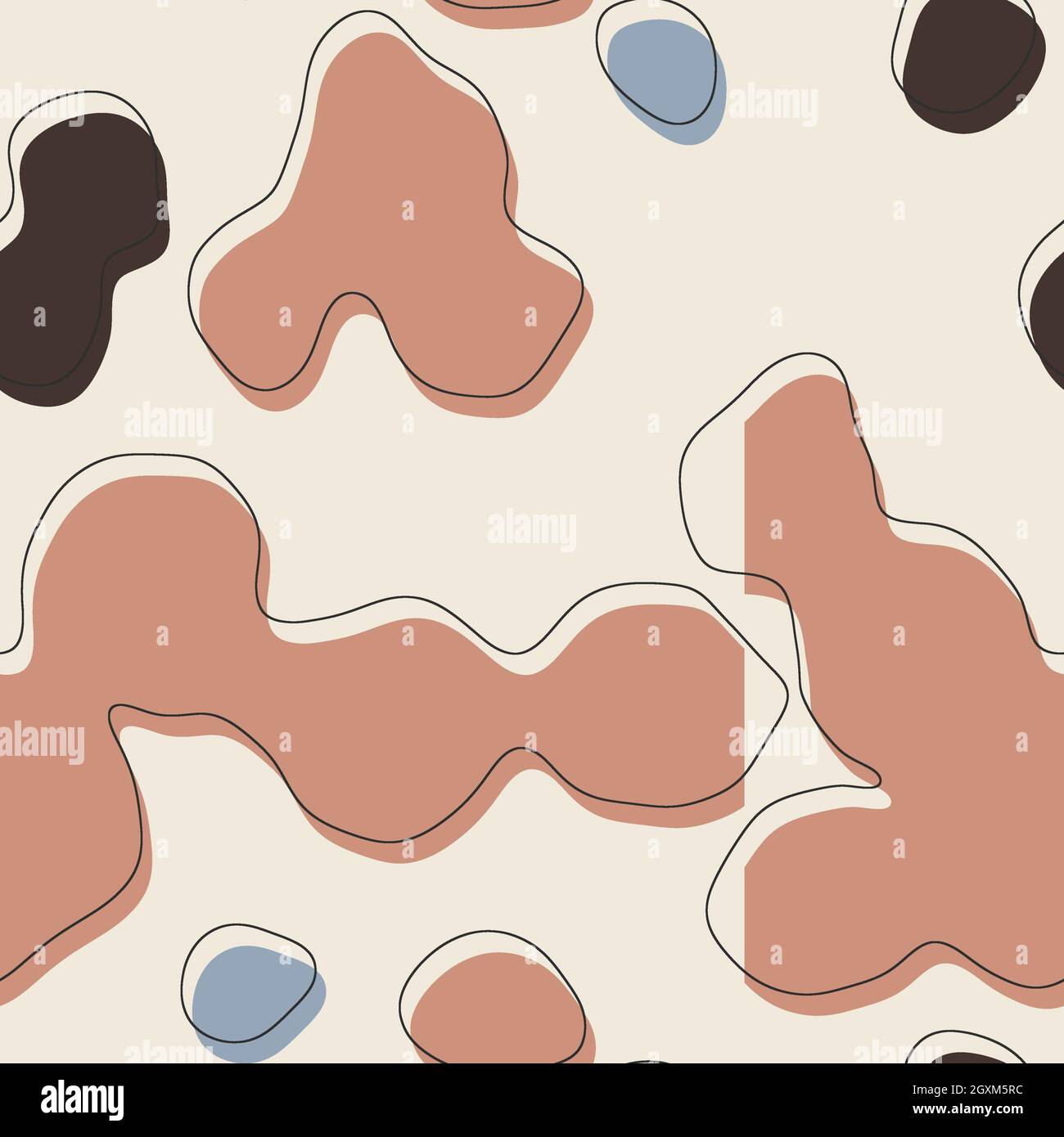 Seamless abstract organic blog shapes in various colors with offset ...