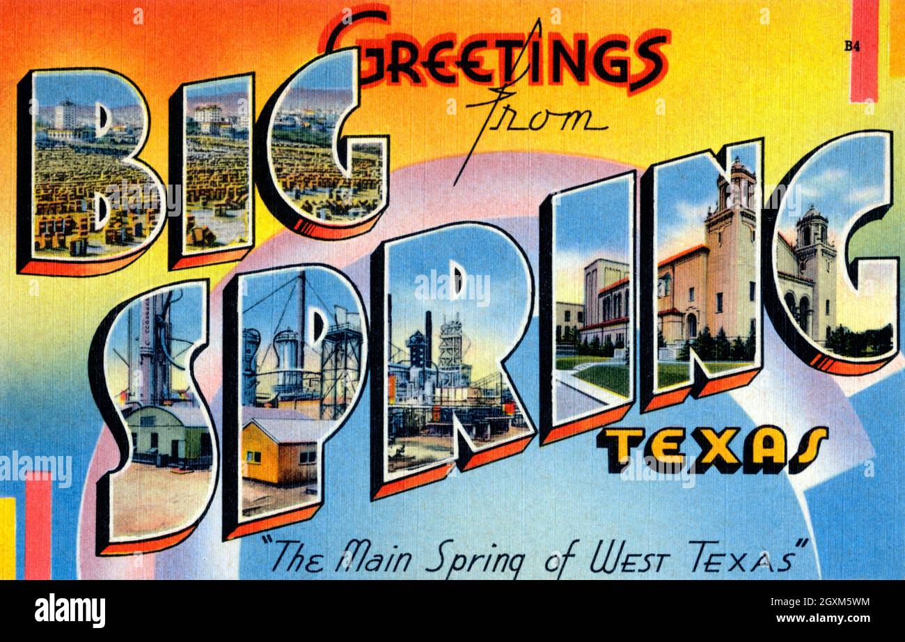 Greetings from Big Spring, Texas Stock Photo - Alamy