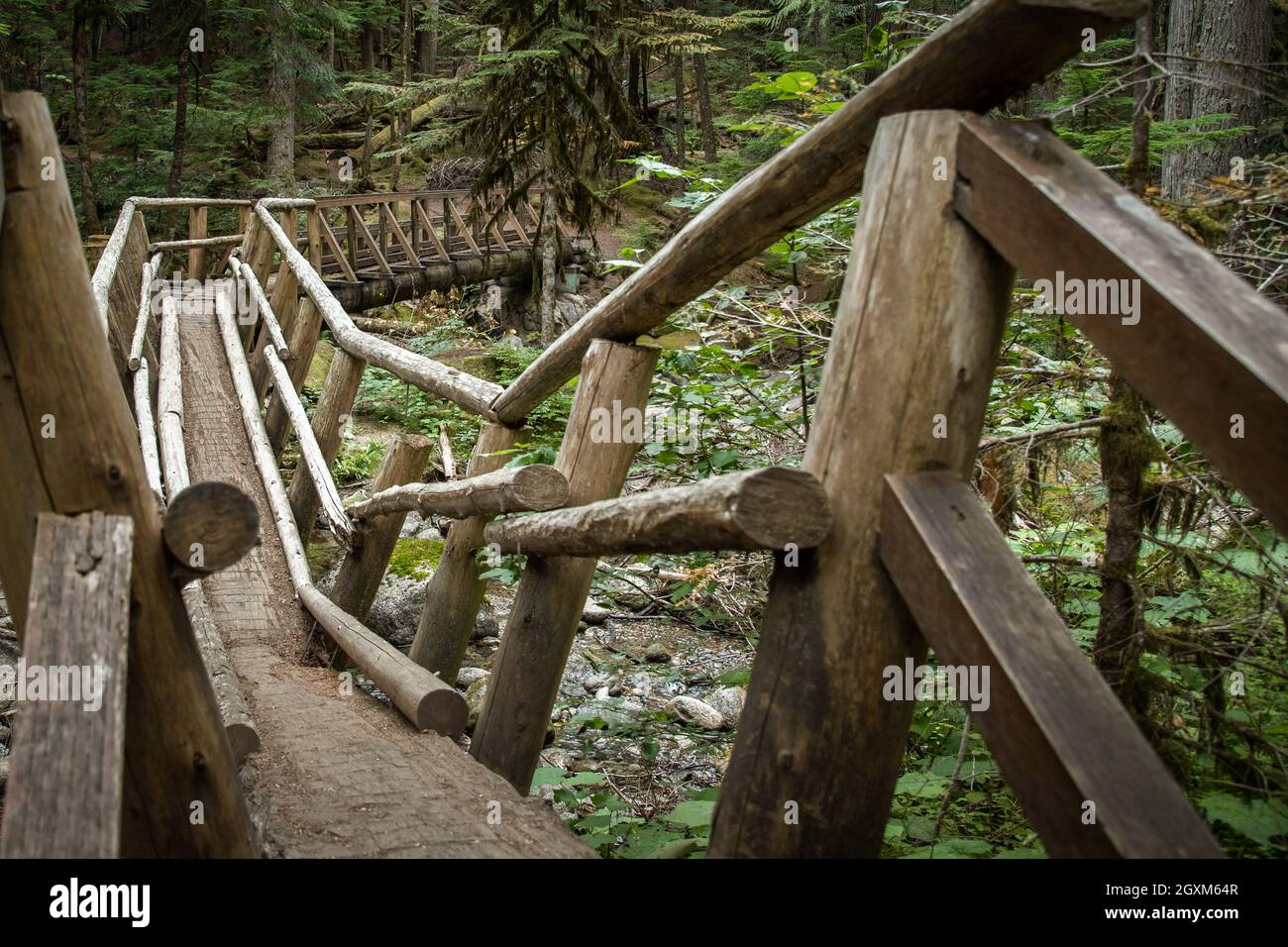 Log Bridge Over Deception Creek Stock Photo - Alamy