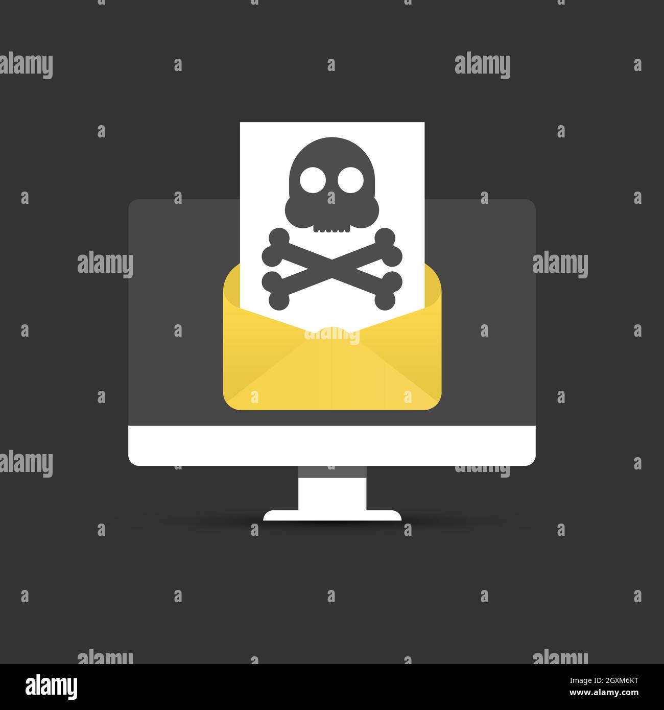 Danger Sign on the Computer. Vector Illustration Stock Vector Image ...