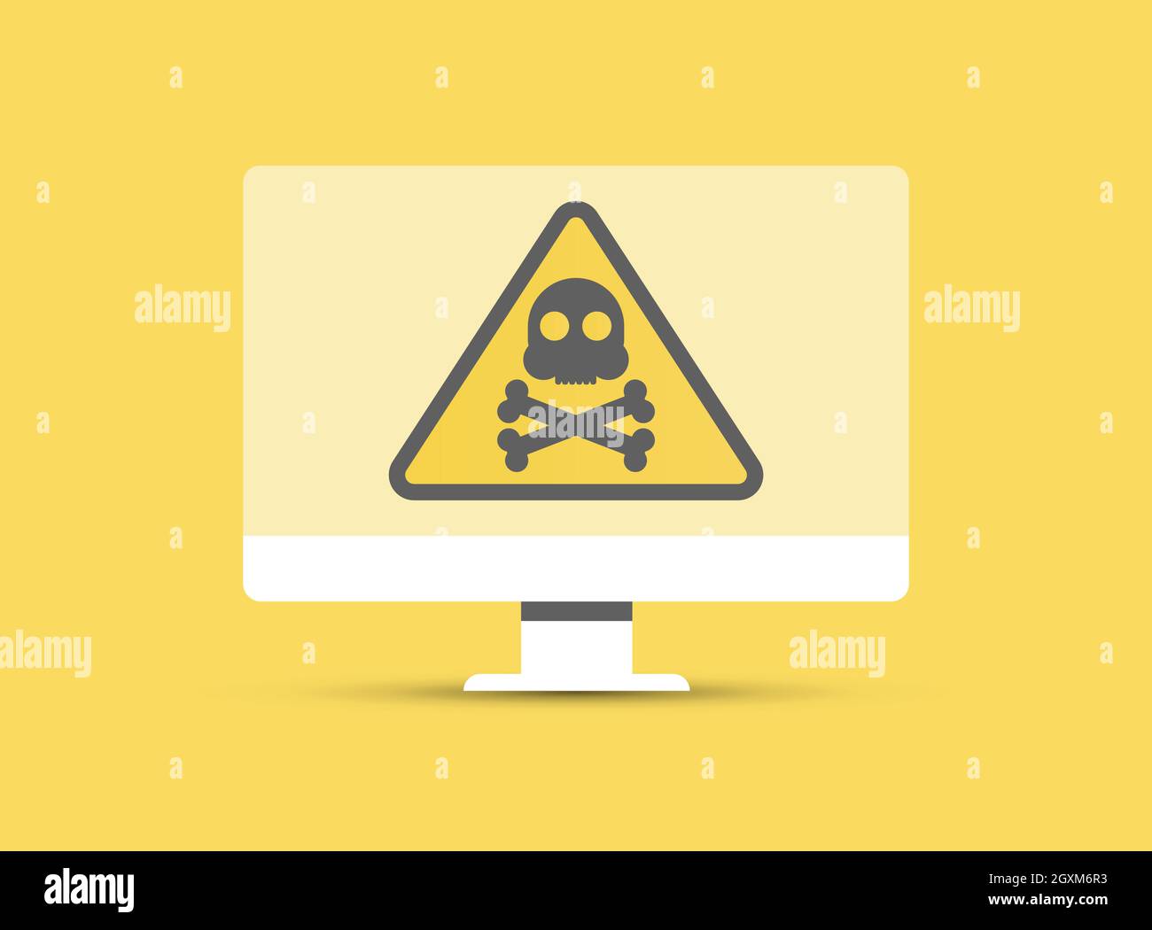 Danger Sign on the Computer. Vector Illustration Stock Vector Image ...
