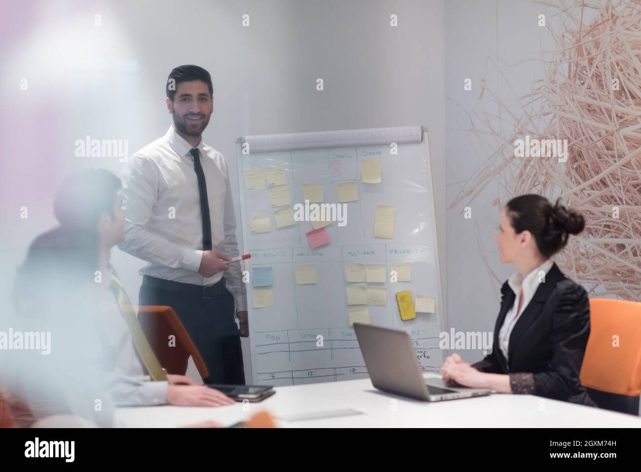 business people group brainstorming on meeting at office, businessman ...