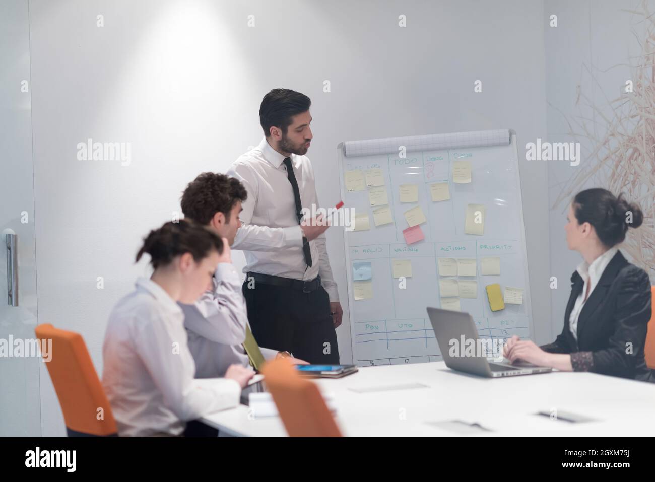 business people group brainstorming on meeting at office, businessman ...