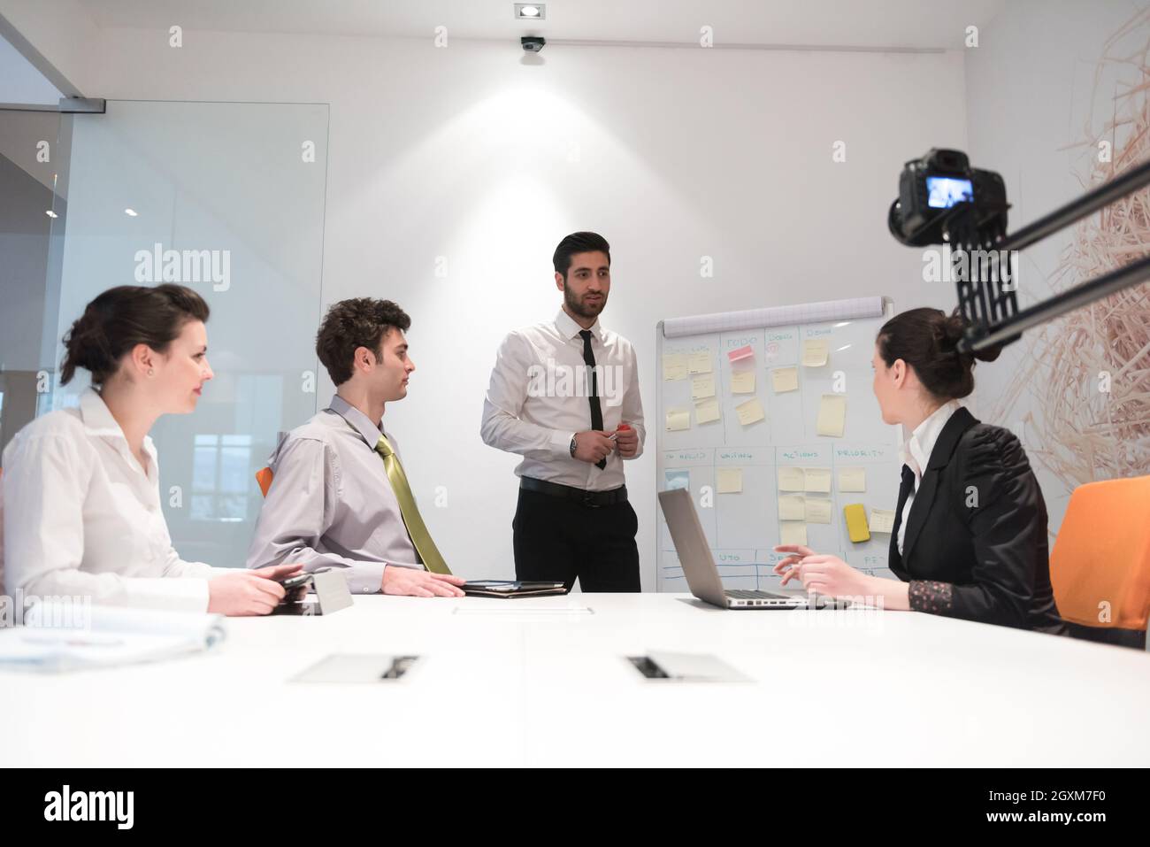 business people group brainstorming on meeting at office, businessman ...