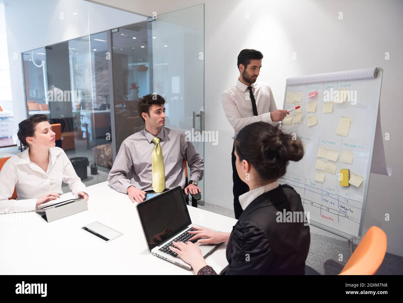 business people group brainstorming on meeting at office, businessman ...