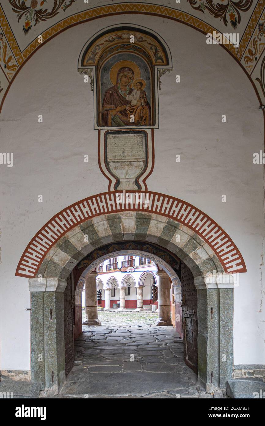 Monastery christian medieval doorway entrance Stock Photo - Alamy