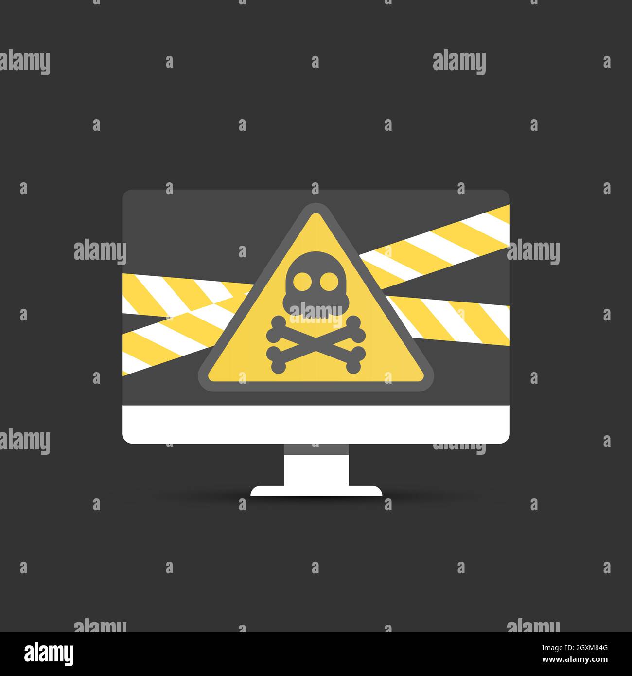 Danger Sign on the Computer. Vector Illustration Stock Vector Image ...