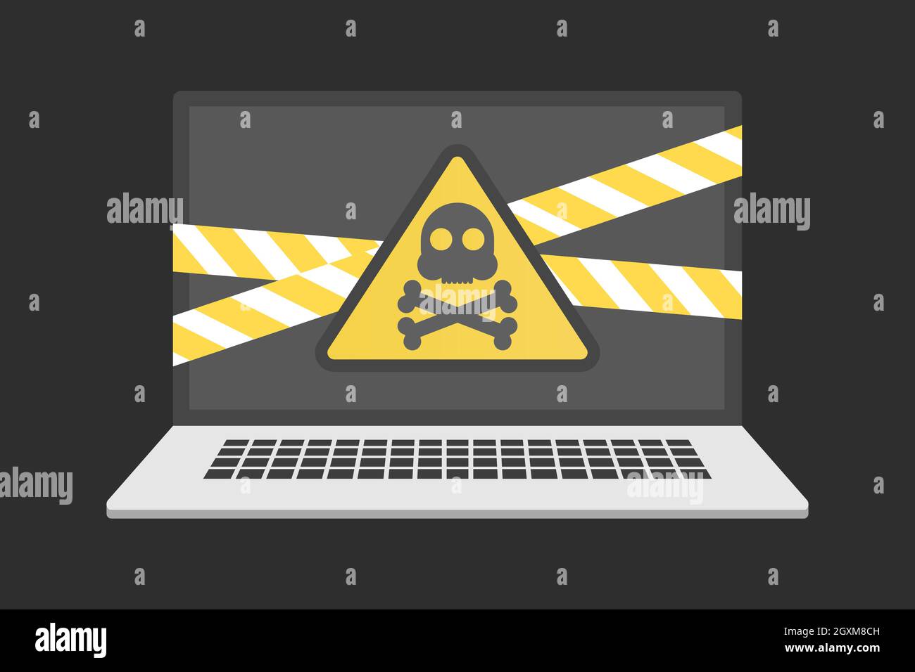 Danger Sign on the Computer. Vector Illustration Stock Vector Image ...