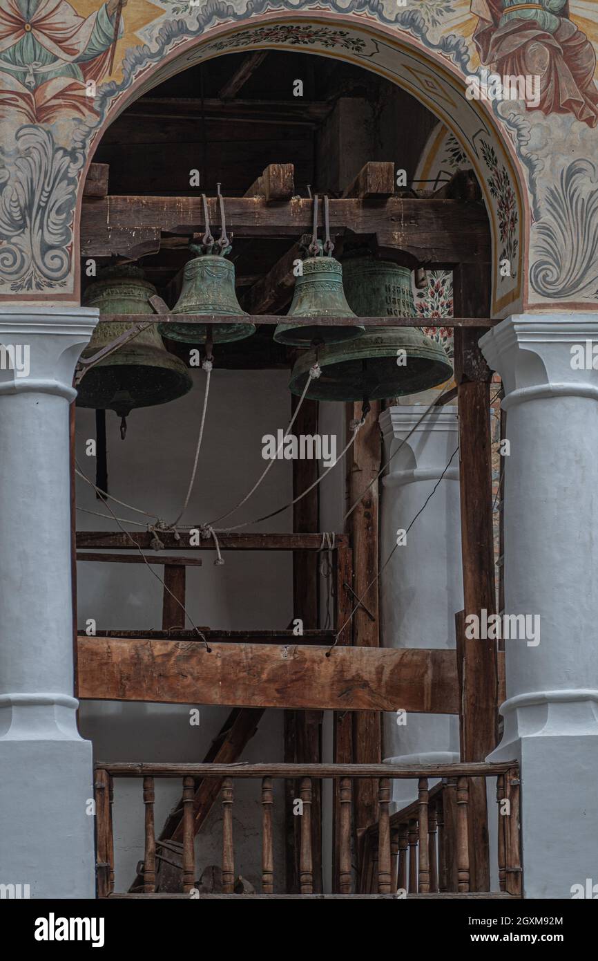 Monastery christian church medieval tower bells Stock Photo - Alamy