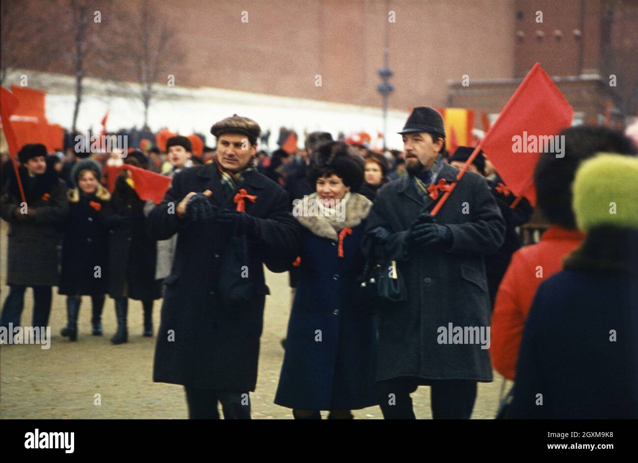 Red Square parade in Moscow on the 60th anniversary of the October ...