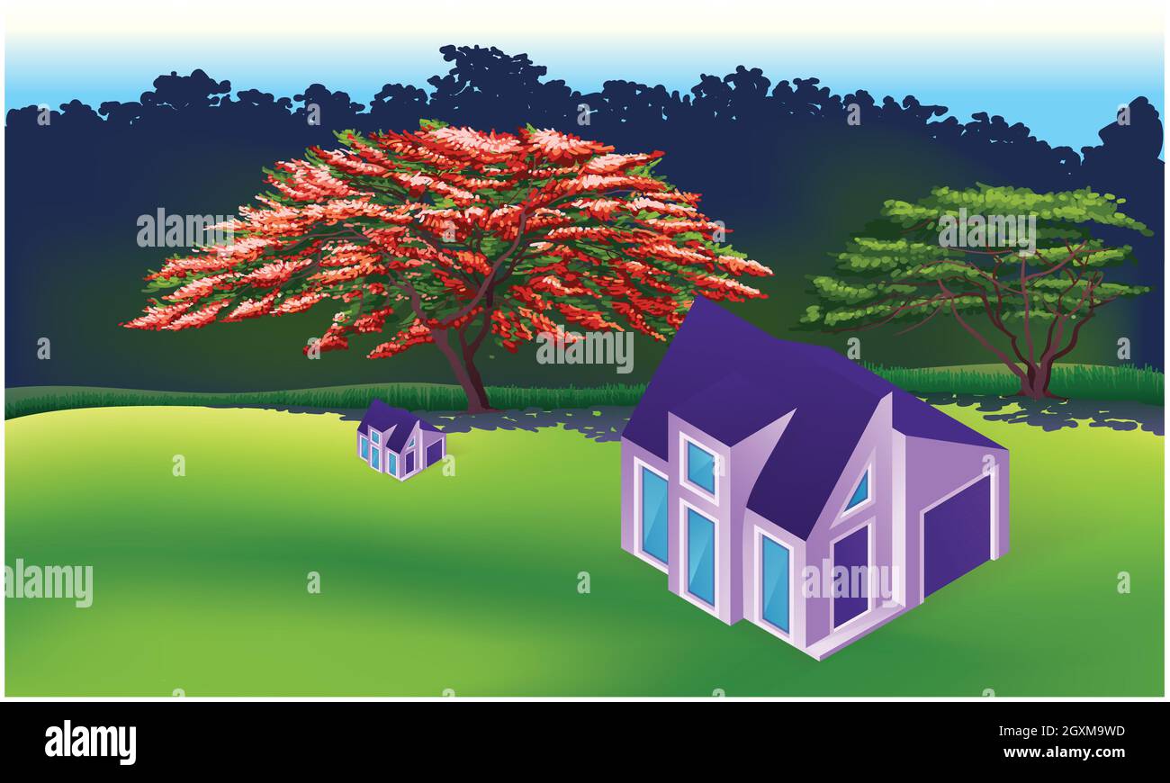 Autumn color village Cut Out Stock Images & Pictures - Alamy