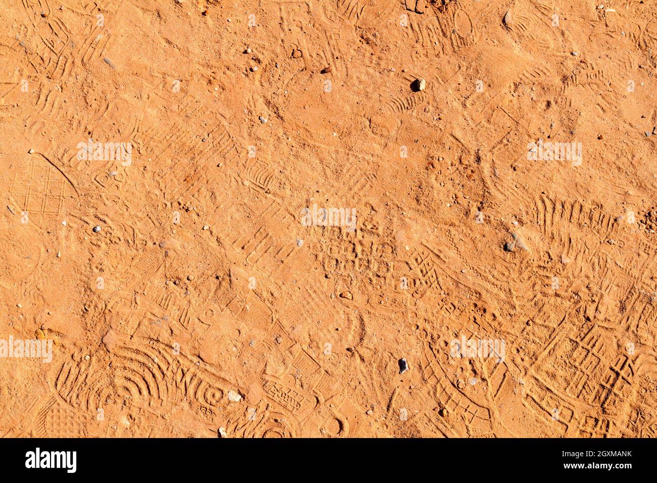 Dusty pathway with shoe imprints Stock Photo - Alamy