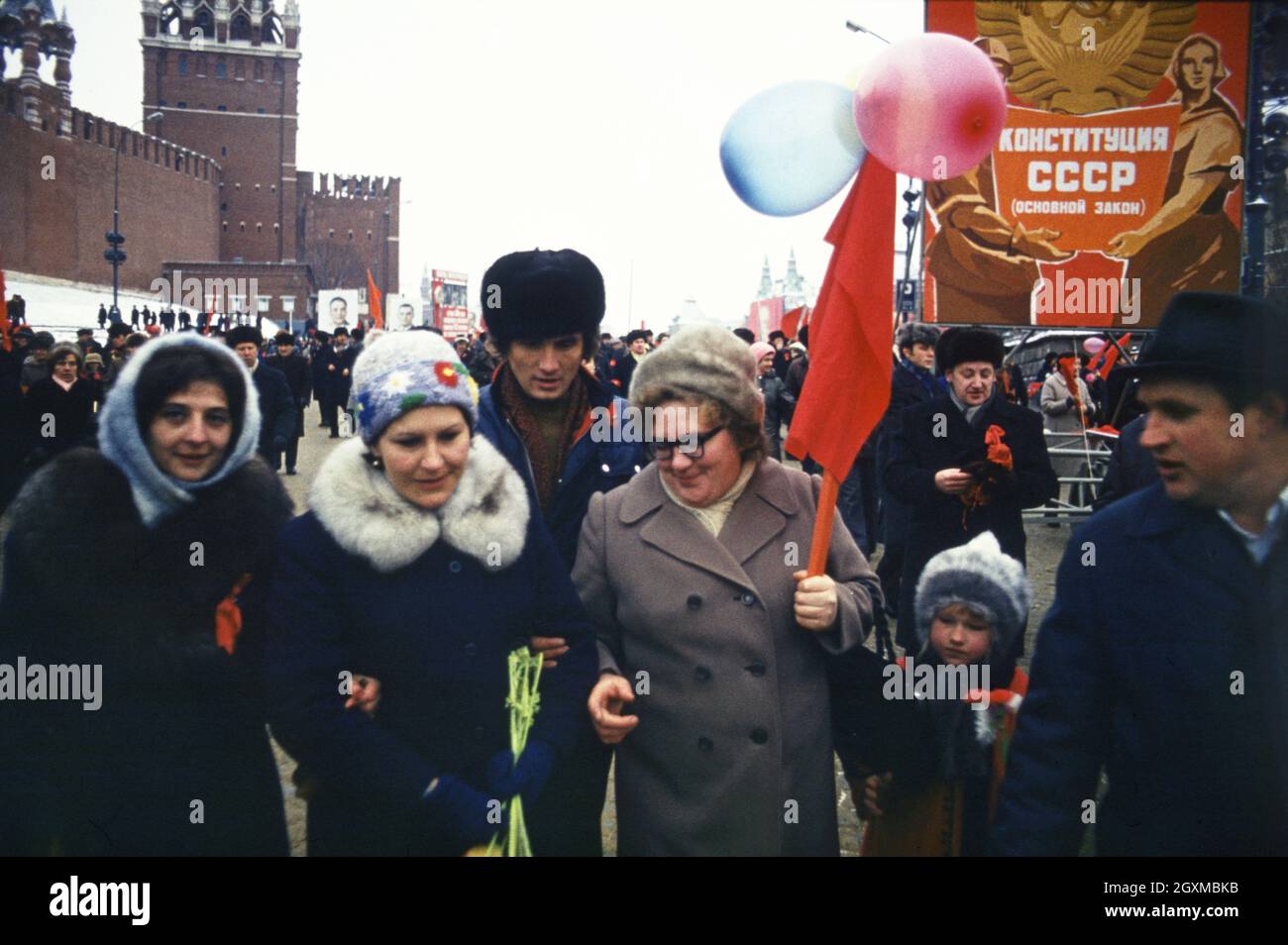 Red Square parade in Moscow on the 60th anniversary of the October ...