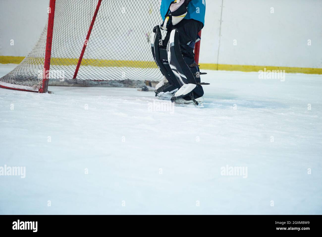 ice hockey player in action kicking with stick Stock Photo - Alamy