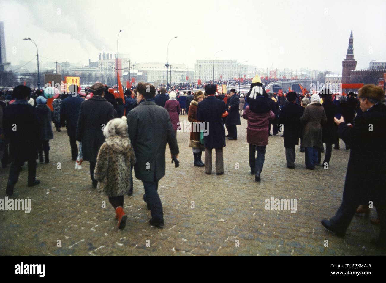 Red Square parade in Moscow on the 60th anniversary of the October ...