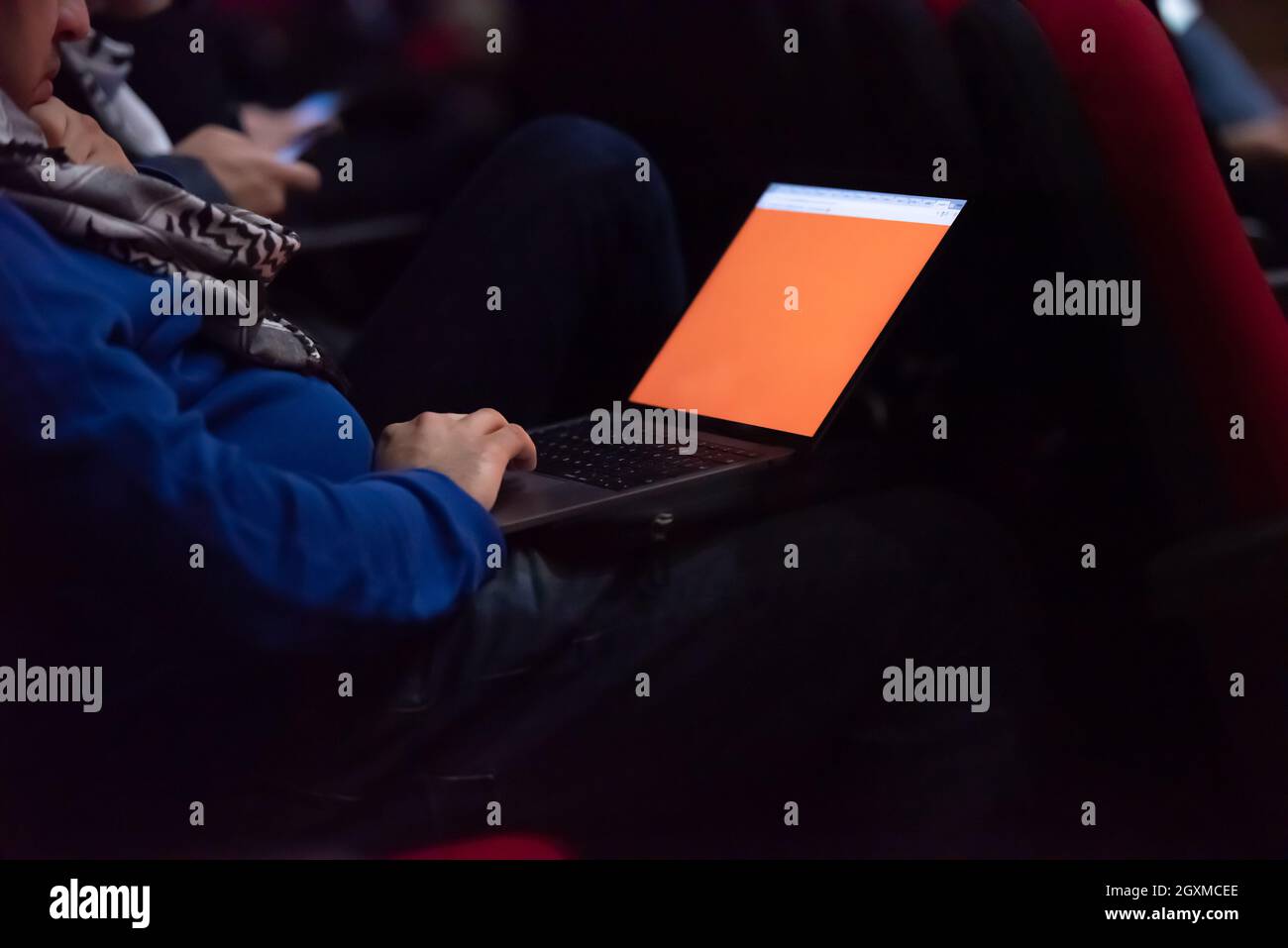 business people hands typing on laptop computer keyboard during the ...