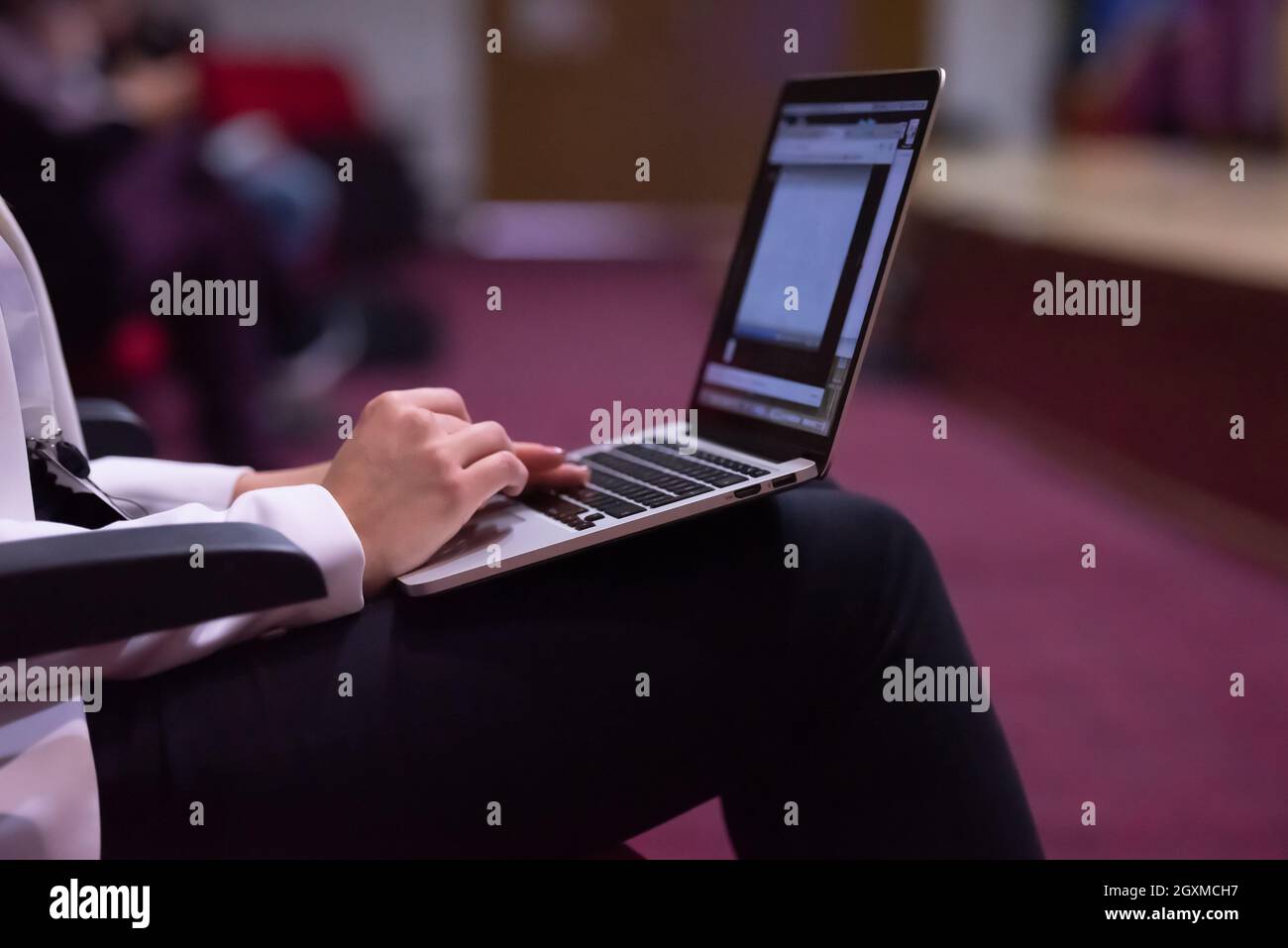 business people hands typing on laptop computer keyboard during the ...