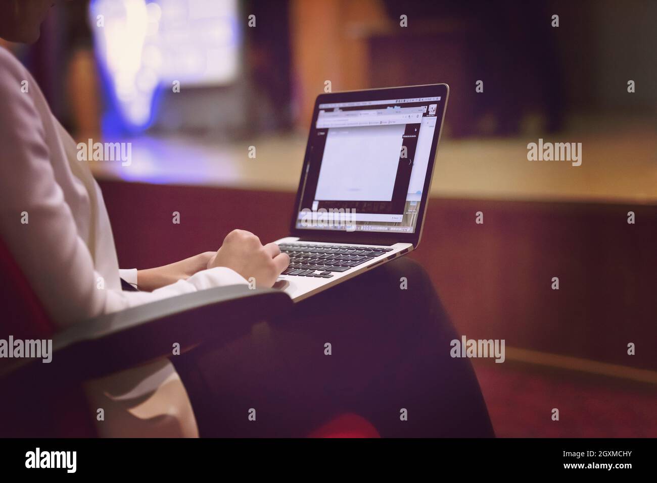business people hands typing on laptop computer keyboard during the ...