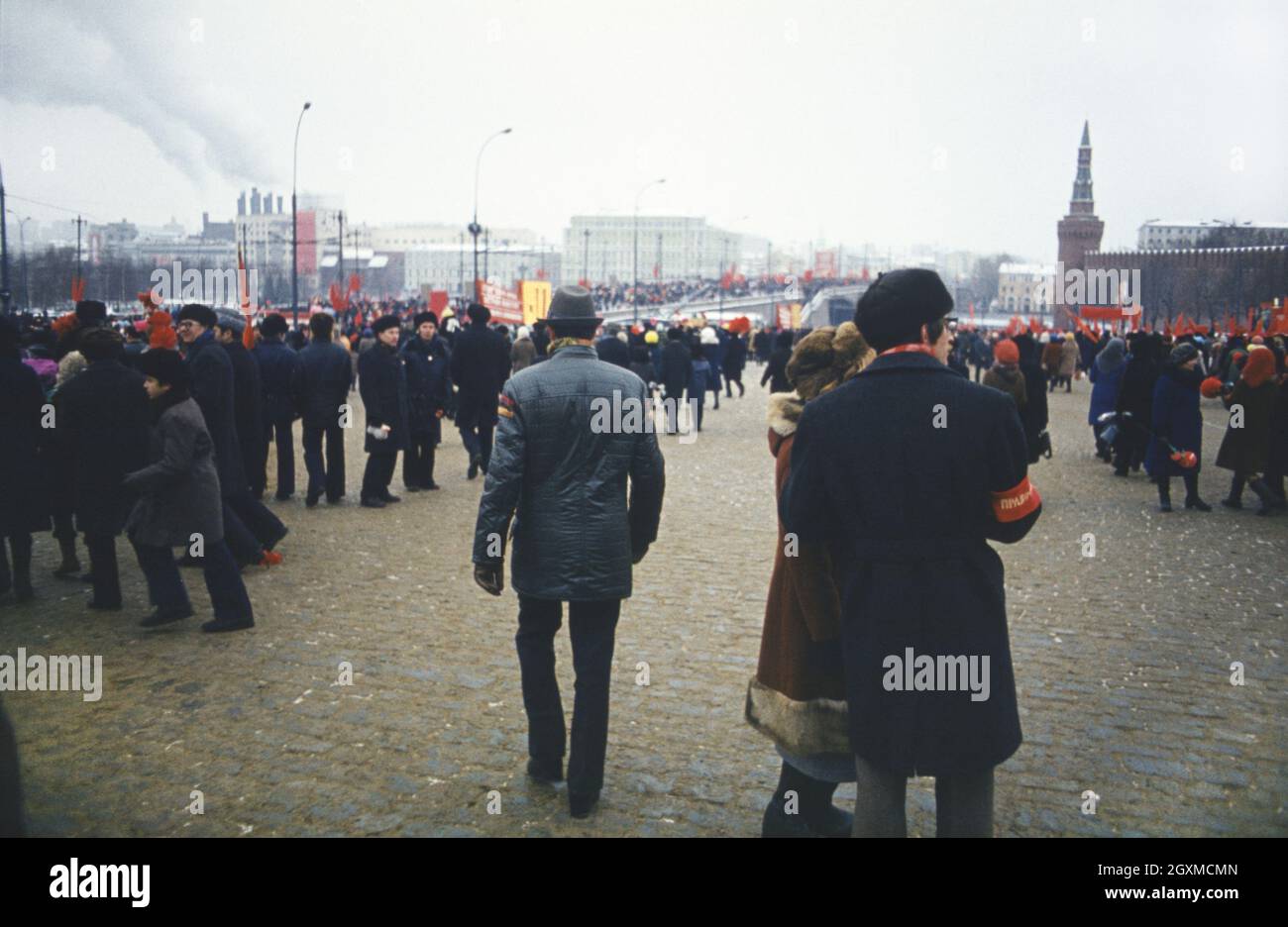 Red Square parade in Moscow on the 60th anniversary of the October ...
