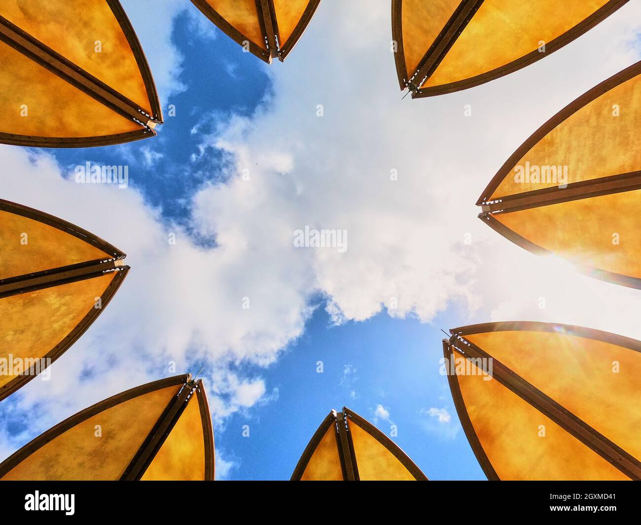 Golden tropical sun coverings against sun Stock Photo - Alamy