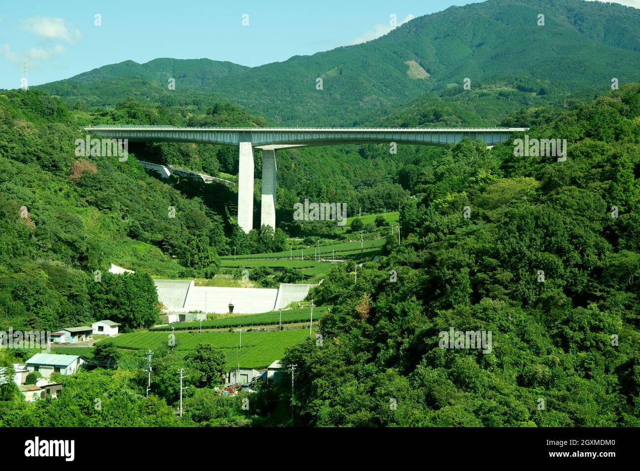 Japanese rural farms in a valley close to Mount Fuji, Japan Stock Photo ...