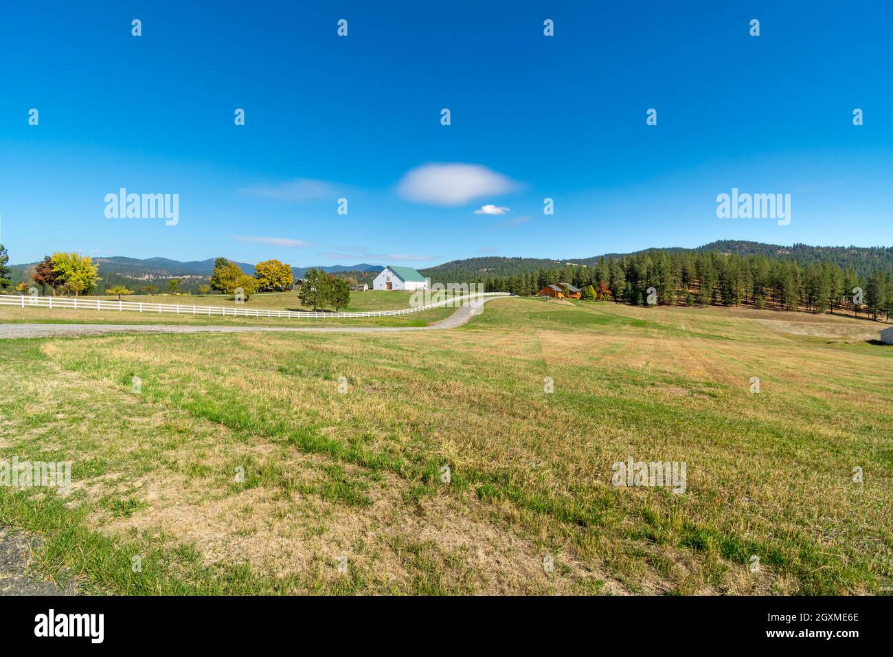 Farms, homes and ranches amid the rolling hills of the Green Bluff area ...