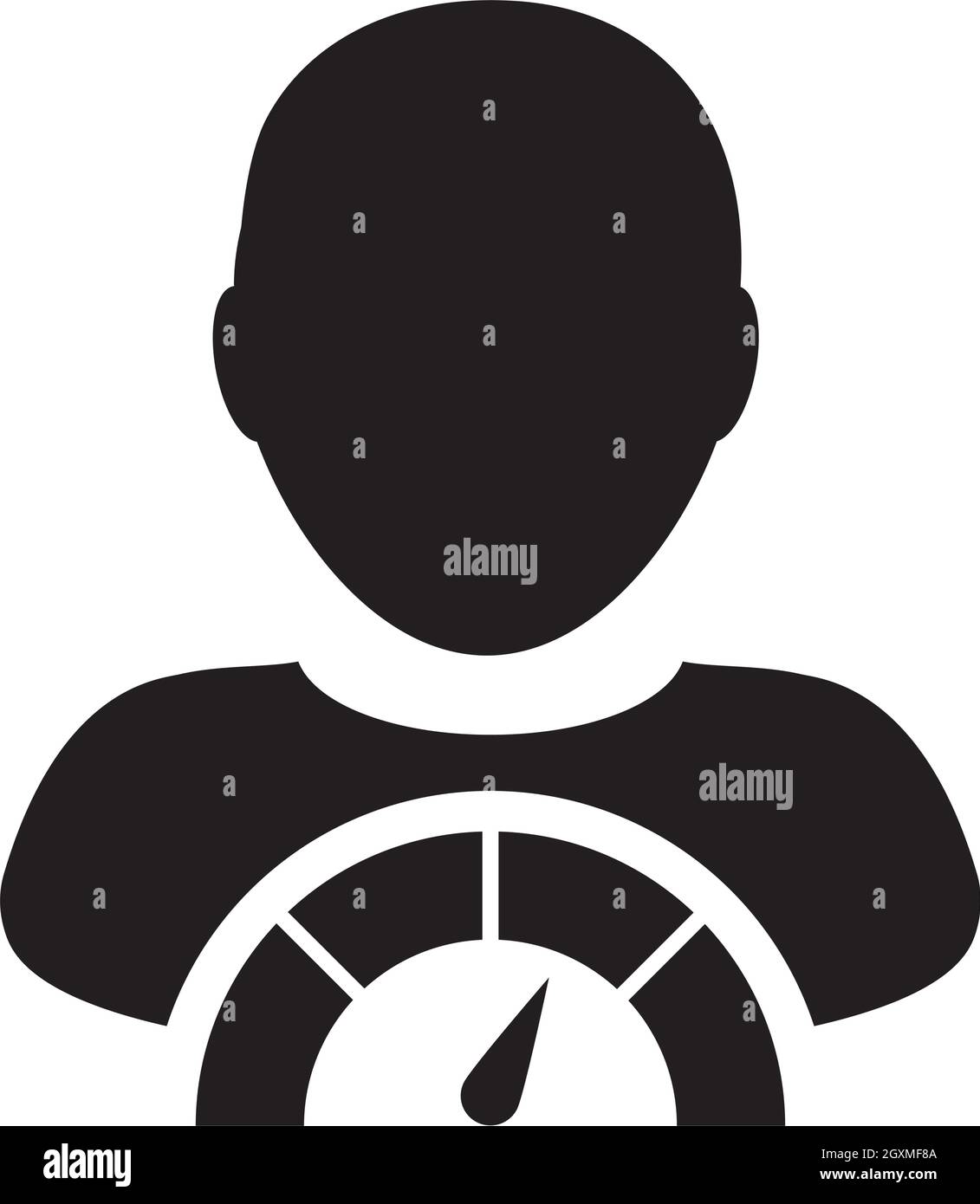 Social credit system icon score meter vector male user person profile ...